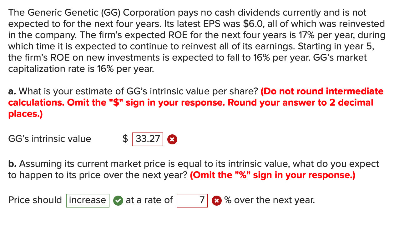 The Generic Genetic (GG) Corporation pays no cash | Chegg.com