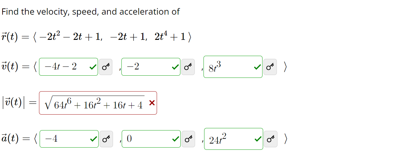 Solved Find the velocity, speed, and acceleration of | Chegg.com | Chegg.com