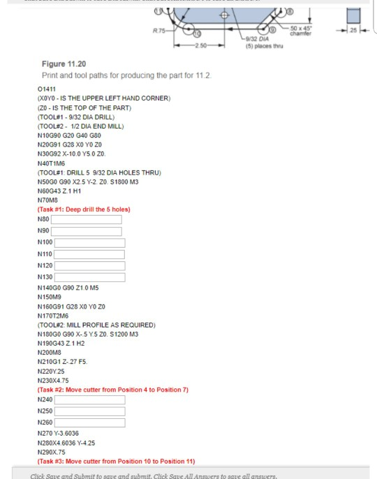 QUESTION 2 11.2. Program number 01111 The CNC program | Chegg.com