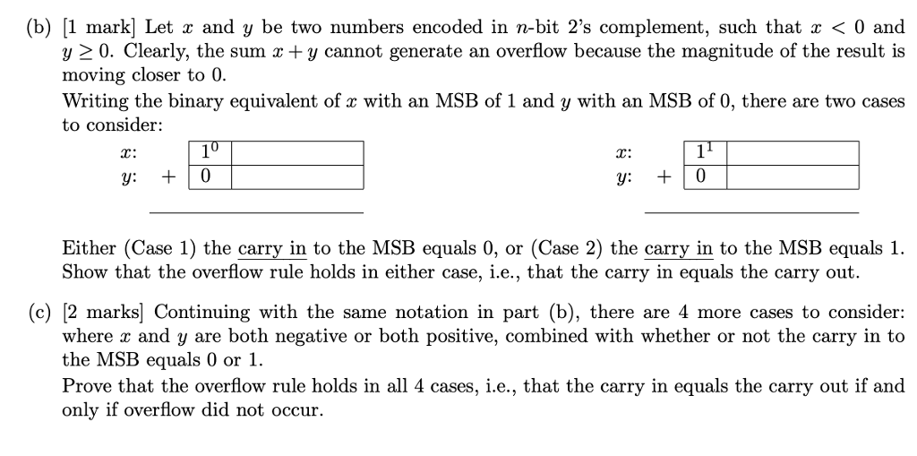 Solved (b) [1 mark] Let x and y be two numbers encoded in | Chegg.com