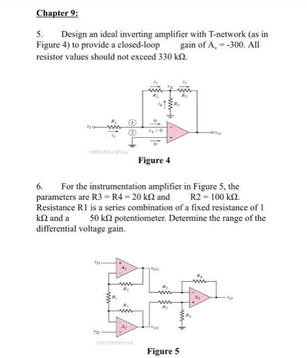 Solved Chapter 9: 5. Design an ideal inverting amplifier | Chegg.com