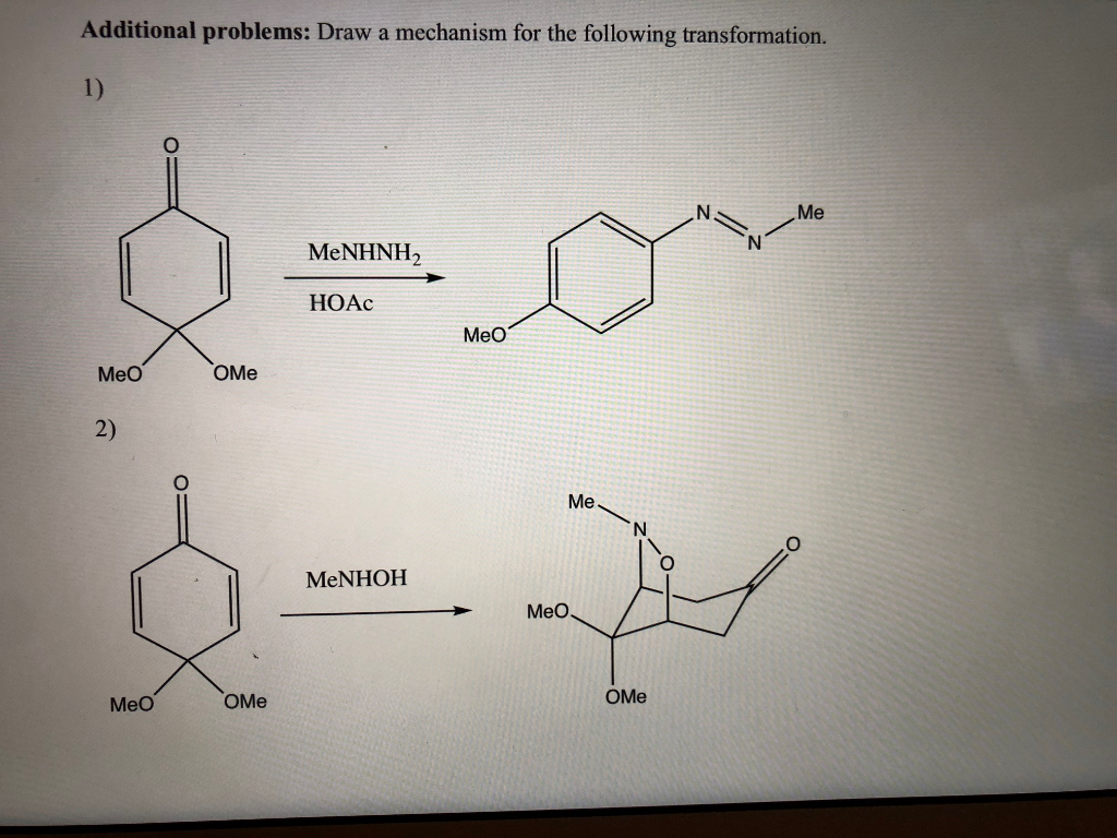 Solved Additional problems: Draw a mechanism for the | Chegg.com