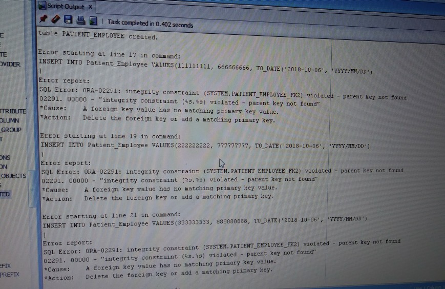 Solved CREATE TABLE Employee ( Emp_SSI number (9) HOT HULL, | Chegg.com