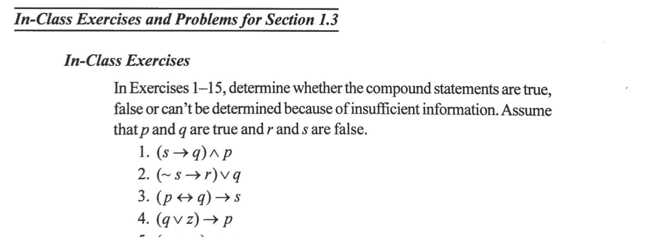 Solved In-Class Exercises and Problems for Section 1.3 | Chegg.com