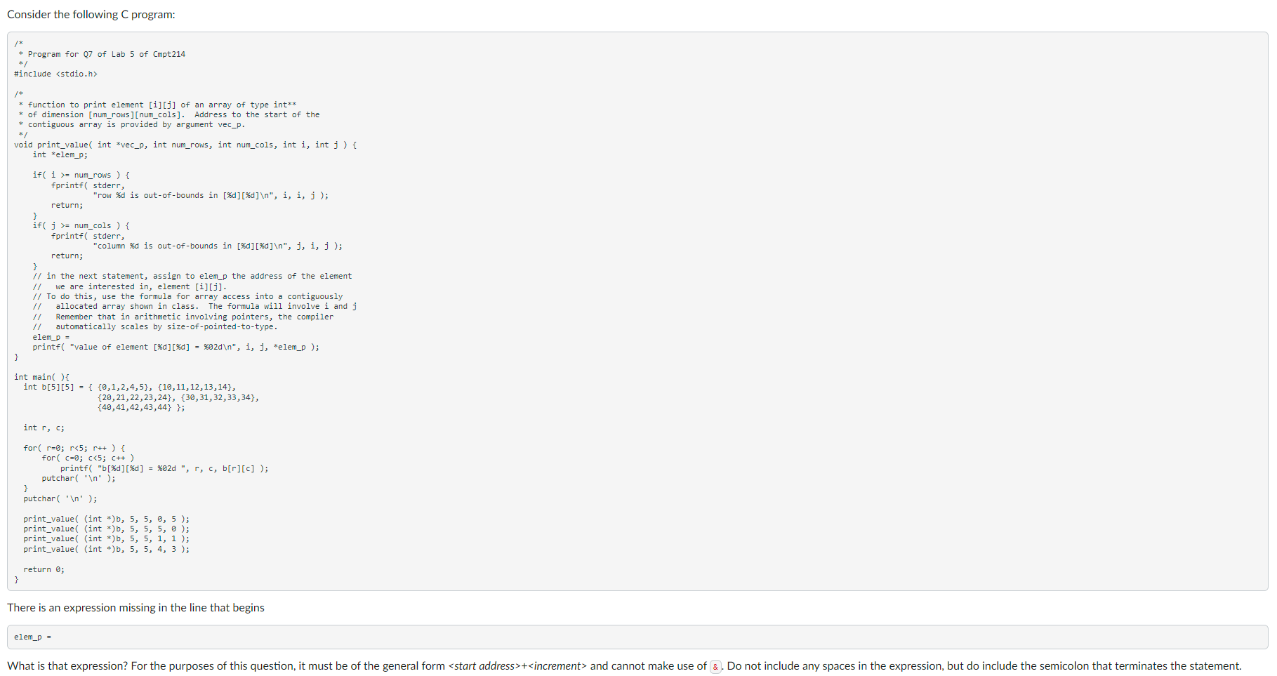 Solved There is an expression missing in the line that | Chegg.com