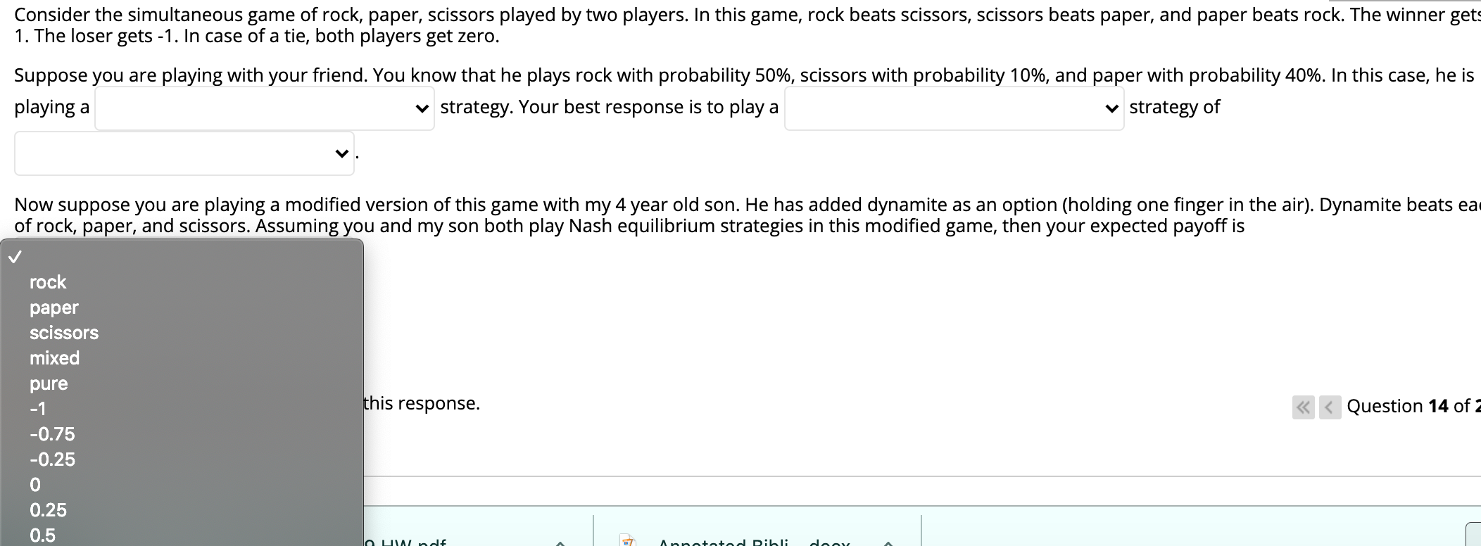 Solved Consider the simultaneous game of rock, paper, | Chegg.com
