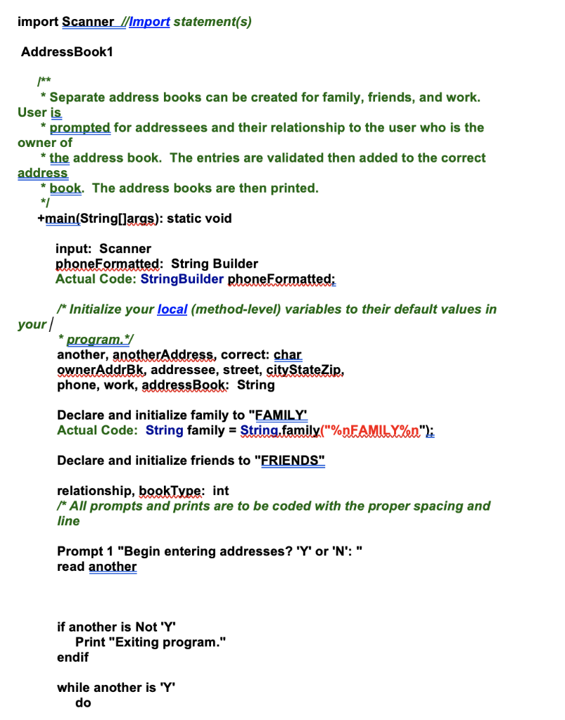 input: Scanner phoneFormatted: StringBuilder another, | Chegg.com