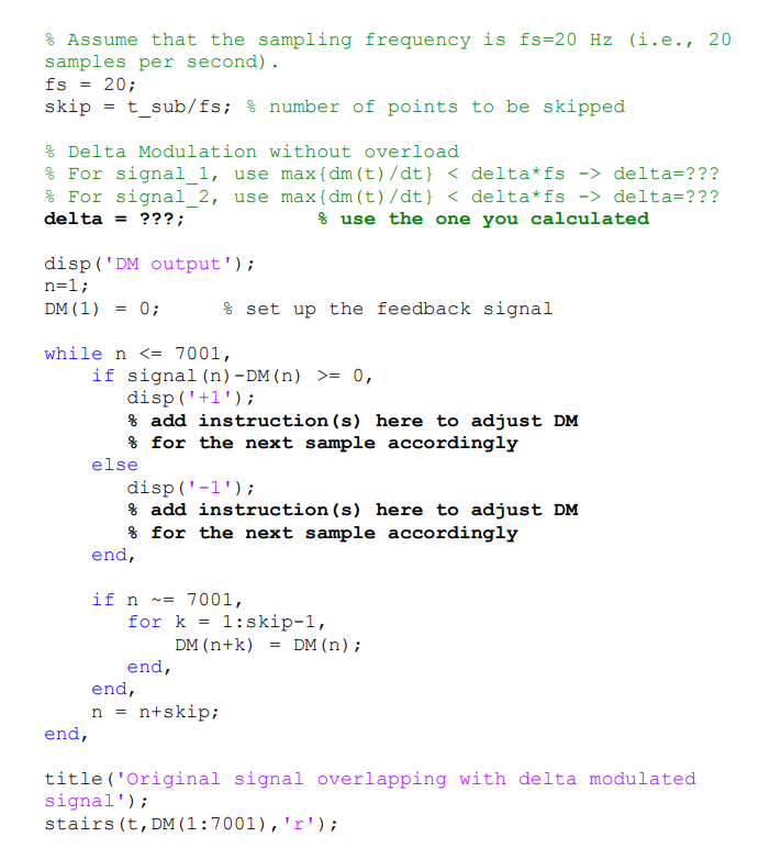 (2) a uniform quantizer with "delta-modulation" -- In | Chegg.com