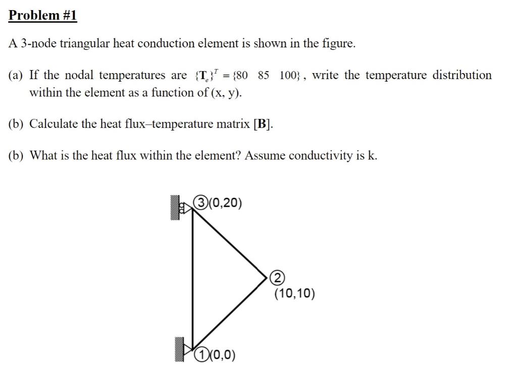 Solved Problem 1 A 3 Node Triangular Heat Conduction 1366