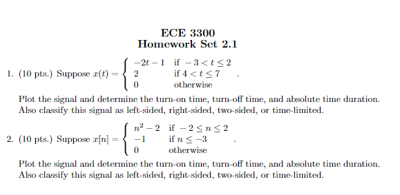 Solved ECE 3300 Homework Set 2.1 -2-1 if -3 | Chegg.com