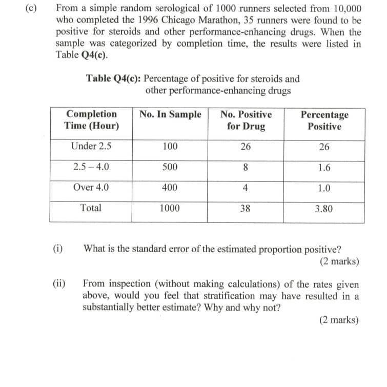 Solved The five possible samples are listed in Table Q3(e) | Chegg.com