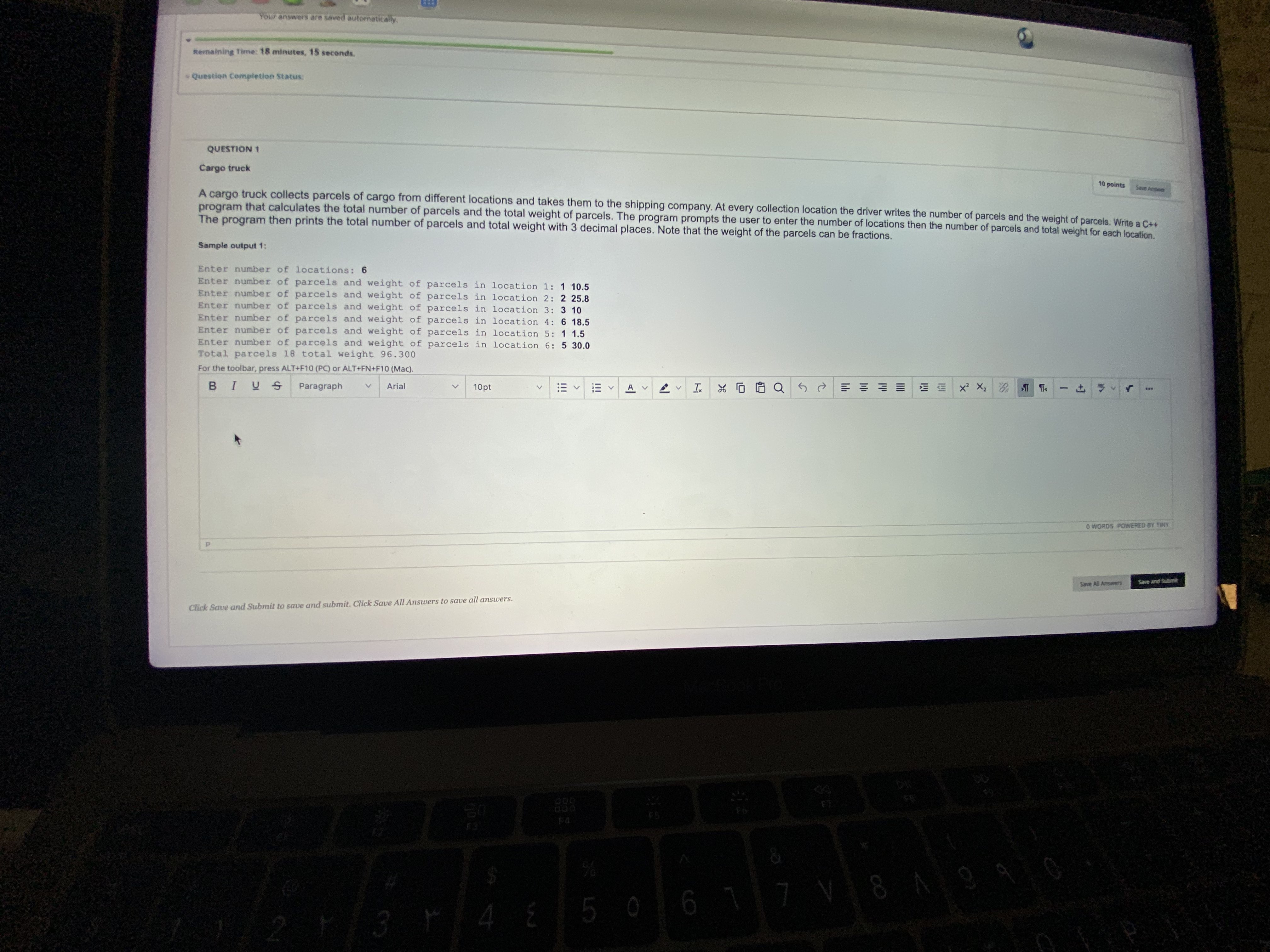 Solved Your answers are saved automatically, Remaining Time: | Chegg.com