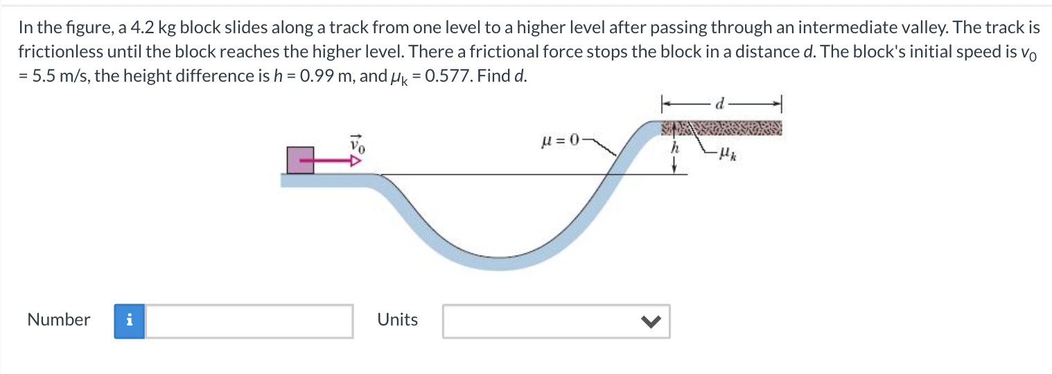 Solved In the figure, a 4.2 kg block slides along a track | Chegg.com