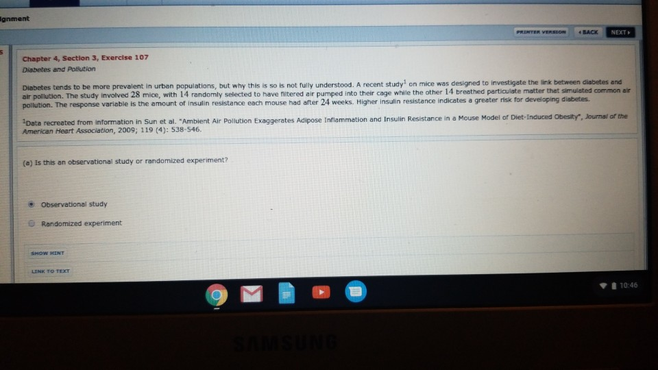 Solved Gnment Back Next Chapter 4 Section 3 Exercise 107 2327