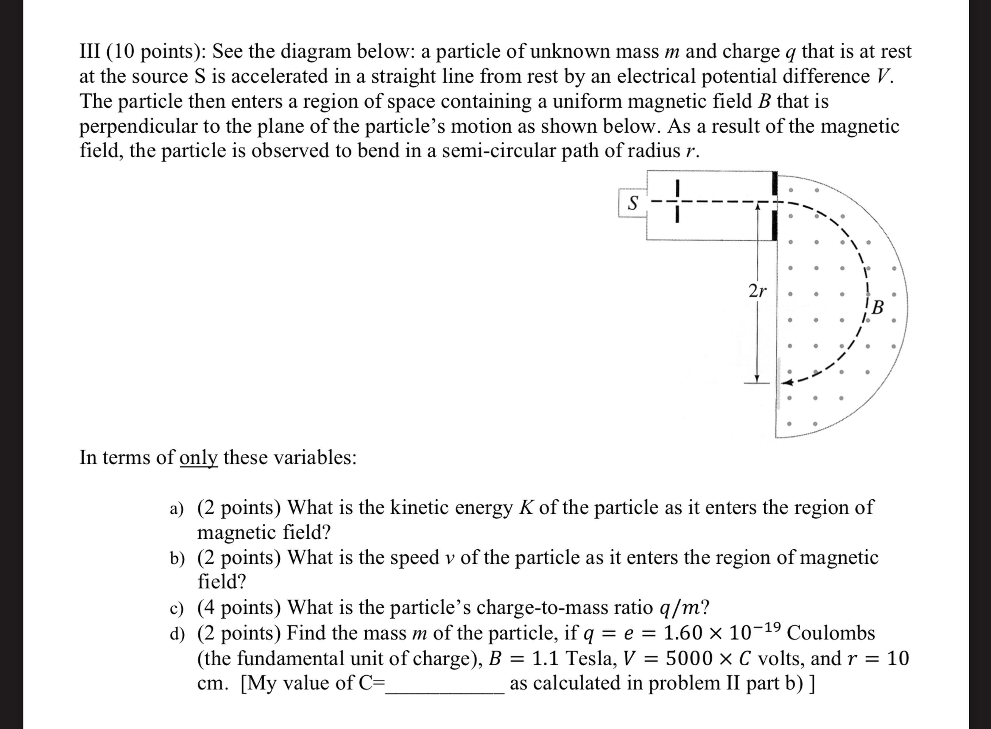 Solved III (10 ﻿points): See the diagram below: a particle | Chegg.com