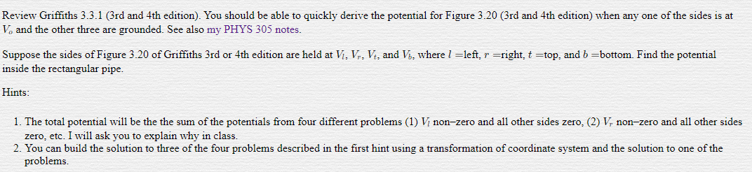 Solved Review Griffiths 3.3.1 (3rd and 4th edition). You | Chegg.com