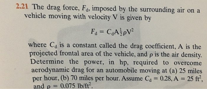 Solved The drag force, F_d, imposed by the surrounding air | Chegg.com