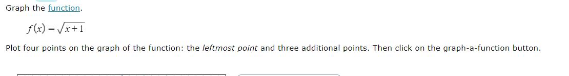 Graph the function. f(x)=sqrt(x+1) Plot four points | Chegg.com