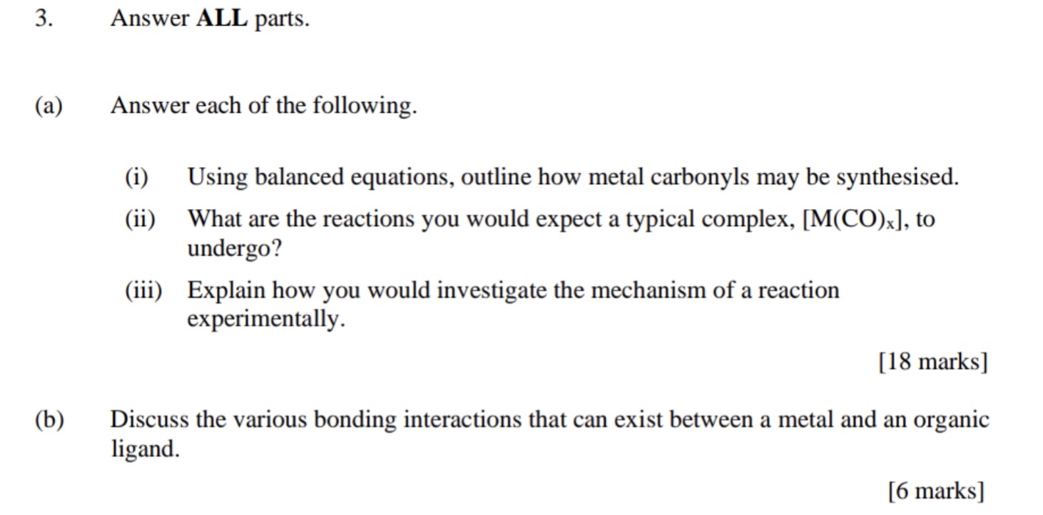 Solved Answer ALL parts.(a) ﻿Answer each of the | Chegg.com