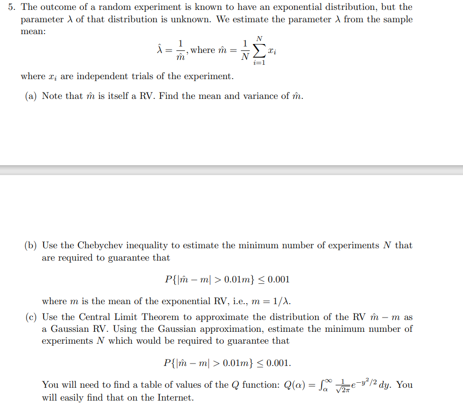 5. The outcome of a random experiment is known to | Chegg.com