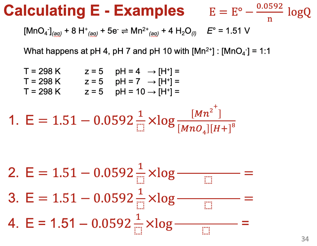 Solved E cell problem, my professor doesn't like to finish | Chegg.com