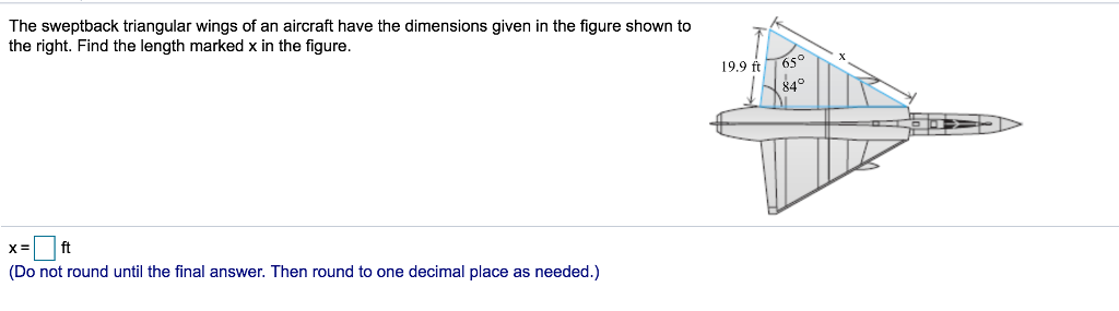 Solved The sweptback triangular wings of an aircraft have | Chegg.com