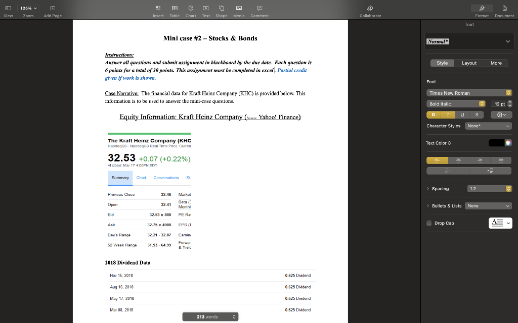 ED 125% Zoom View Add Page Insert Table Chart Text | Chegg.com