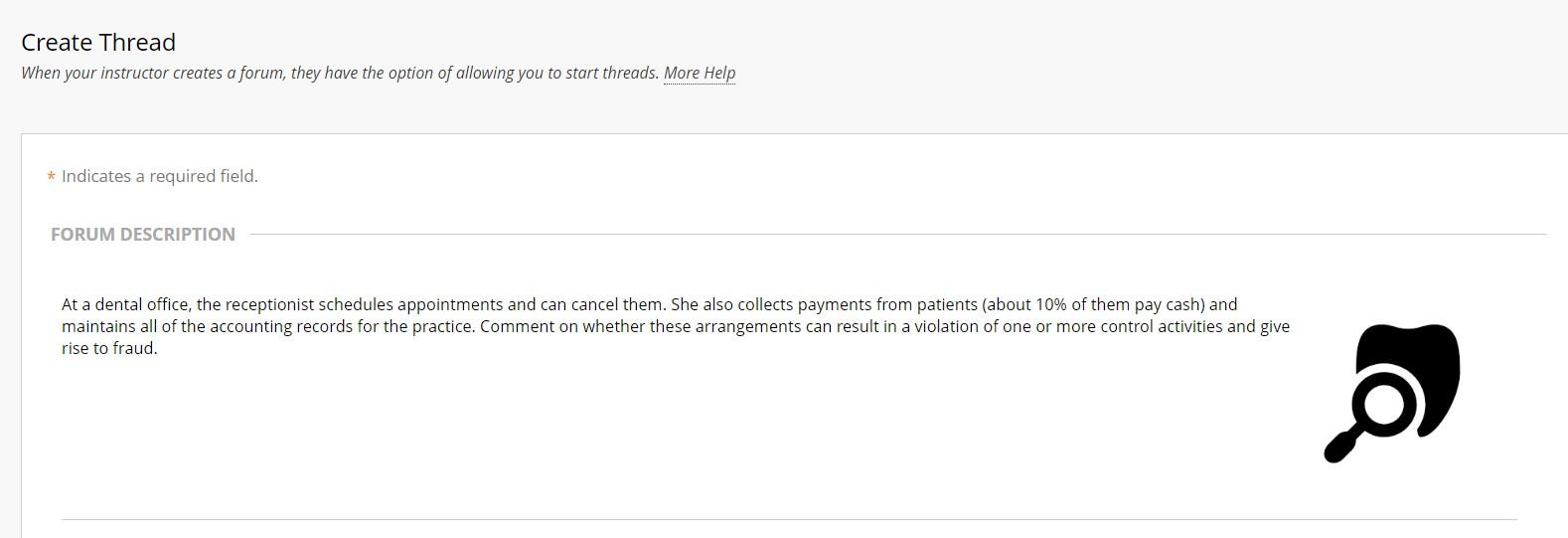 Solved Create Thread When your instructor creates a forum, | Chegg.com