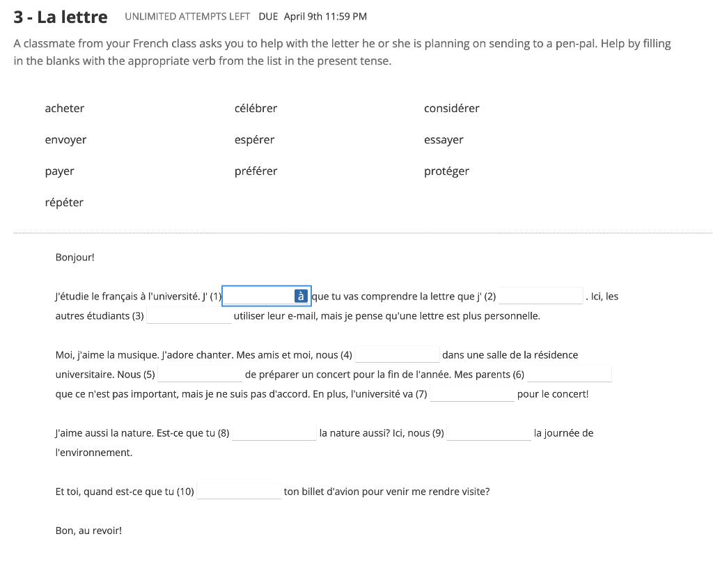 A classmate from your French class asks you to help | Chegg.com