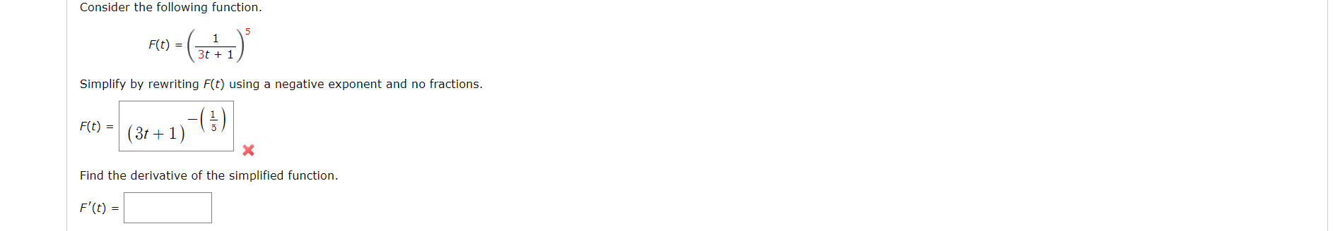 Solved Consider the following function. F(t)=(3t+11)5 | Chegg.com