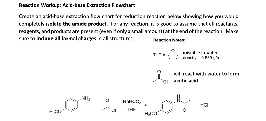 Solved Reaction Workup Acid Base Extraction Flowchart