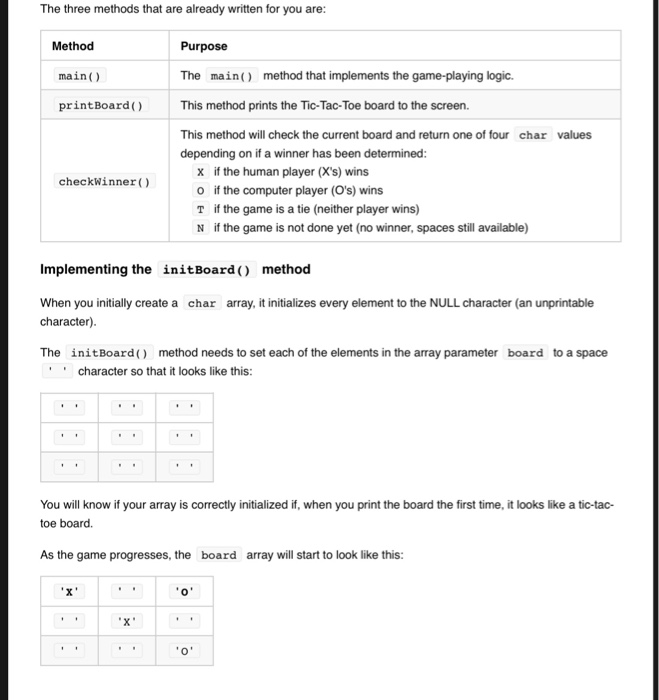 Solved Help with TicTacToe for java, I write most of the | Chegg.com