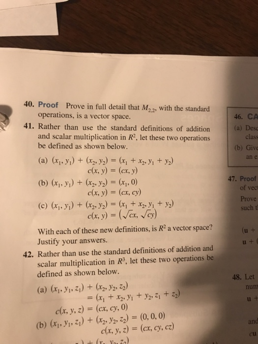 Solved 40. Proof Prove in full detail that M22 with the | Chegg.com