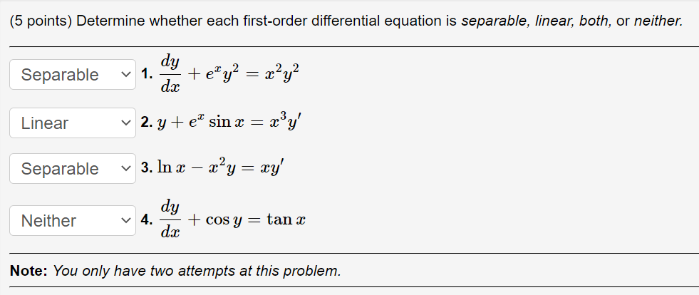 Solved 5 Points Determine Whether Each First Order