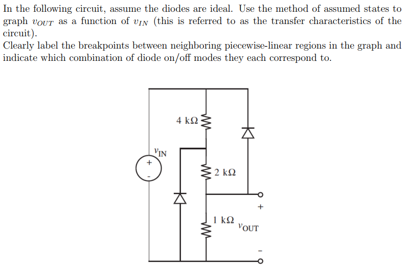 Solved In The Following Circuit Assume The Diodes Are 