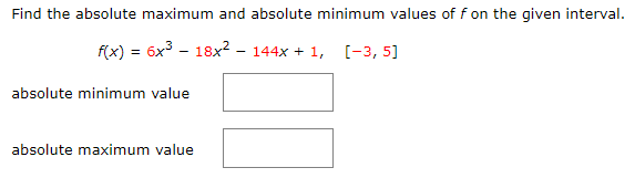 Find the absolute maximum and absolute minimum values | Chegg.com