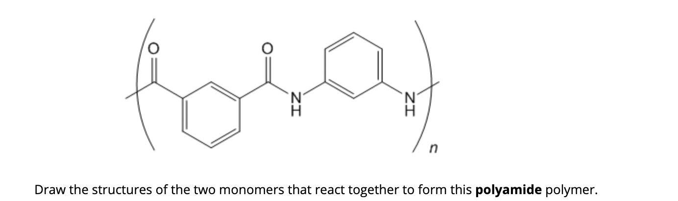 Solved Draw the structures of the two monomers that react | Chegg.com