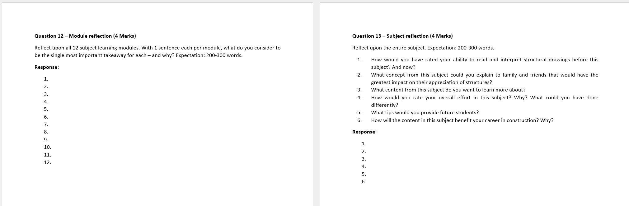 Solved Question 12 - Module reflection (4 Marks) Reflect | Chegg.com