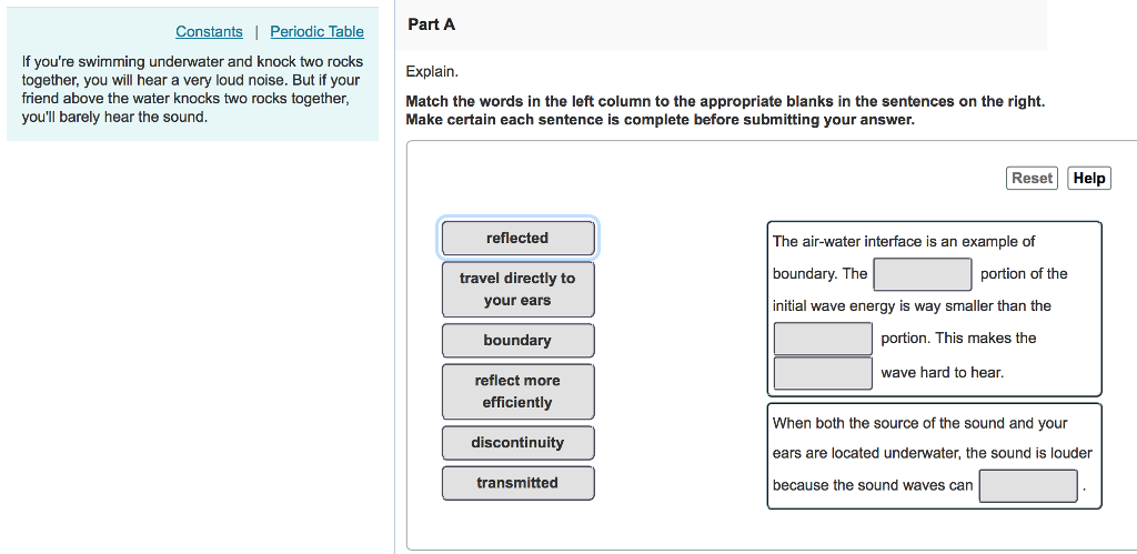 Solved Part A Explain Match the words in the left column to | Chegg.com