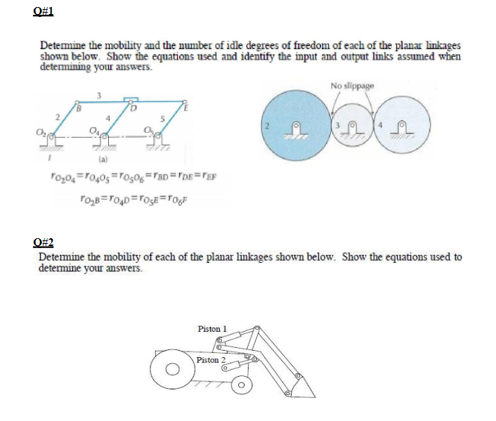 Solved Determine the mobility and the number of idle degrees | Chegg.com