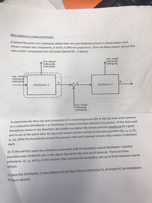 Solved Mass balance in a two-unit process A labeled | Chegg.com