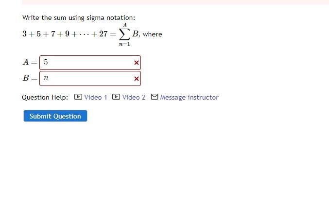 Solved Write the sum using sigma notation: | Chegg.com