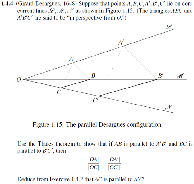 Solved .4.4 (Girard Desargues, 1648) Suppose that points | Chegg.com
