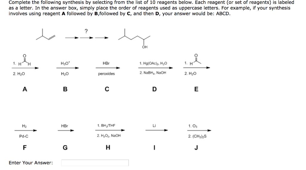 Solved Complete the following synthesis by selecting from | Chegg.com