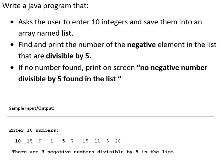 Solved Write a java program that: • Asks the user to enter | Chegg.com