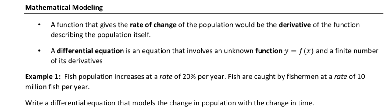 Solved Mathematical Modeling A function that gives the rate | Chegg.com