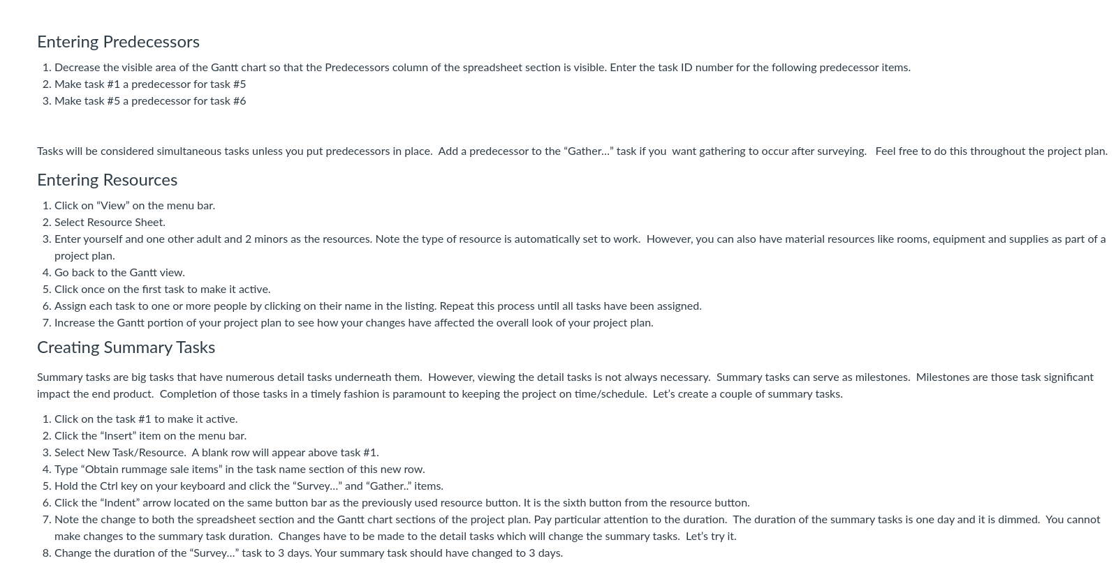 Solved Please Help.MS Excel preferably MS ProjectFocus on | Chegg.com