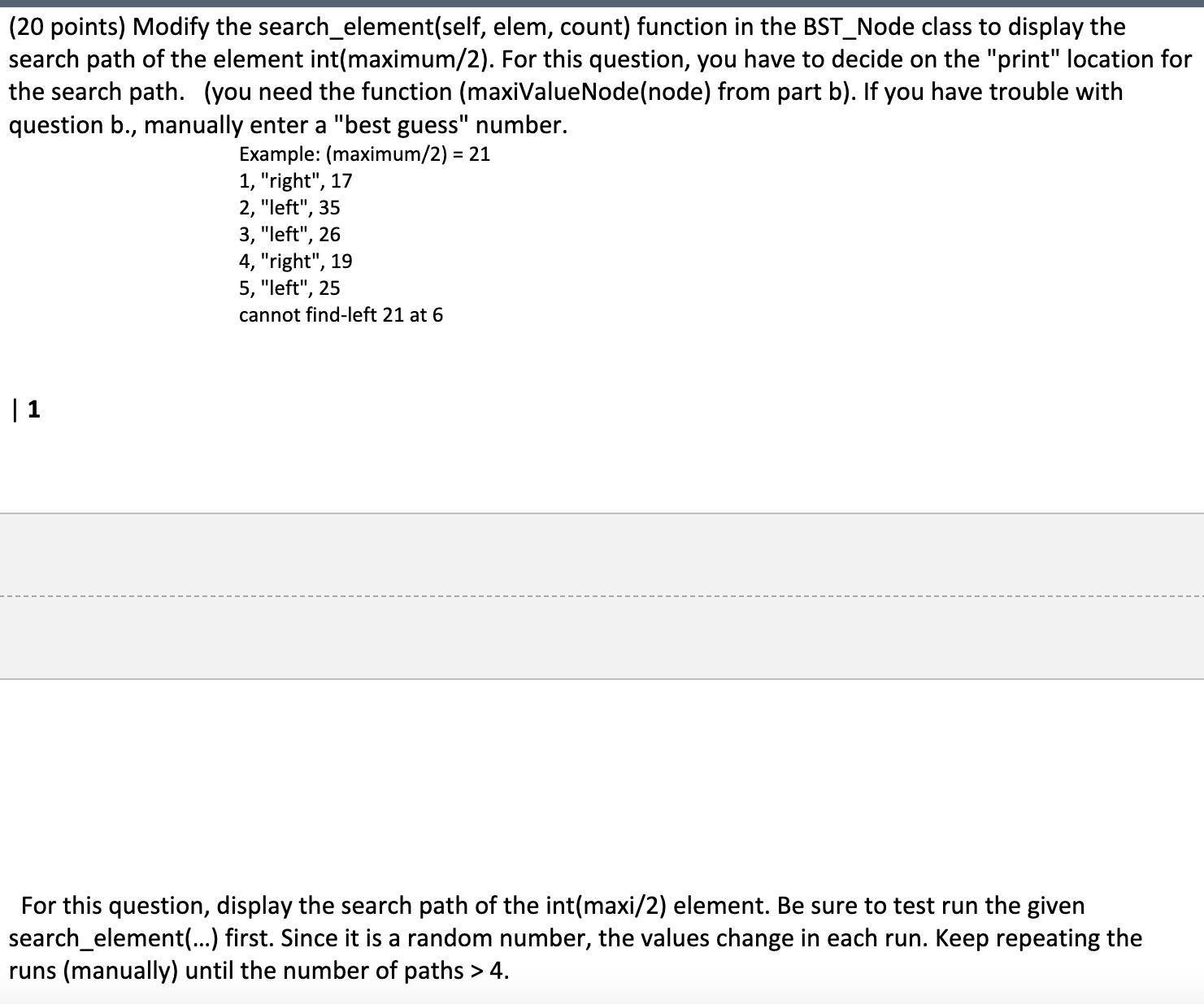 Solved Modify the search_element(self, elem, count) function | Chegg.com