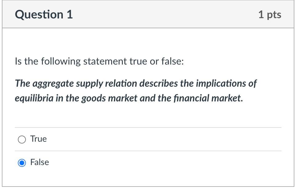 Solved Is the following statement true or false: The | Chegg.com