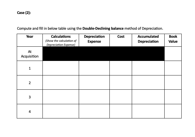 Solved Case 11 Compute And Fill In Below Table Using 
